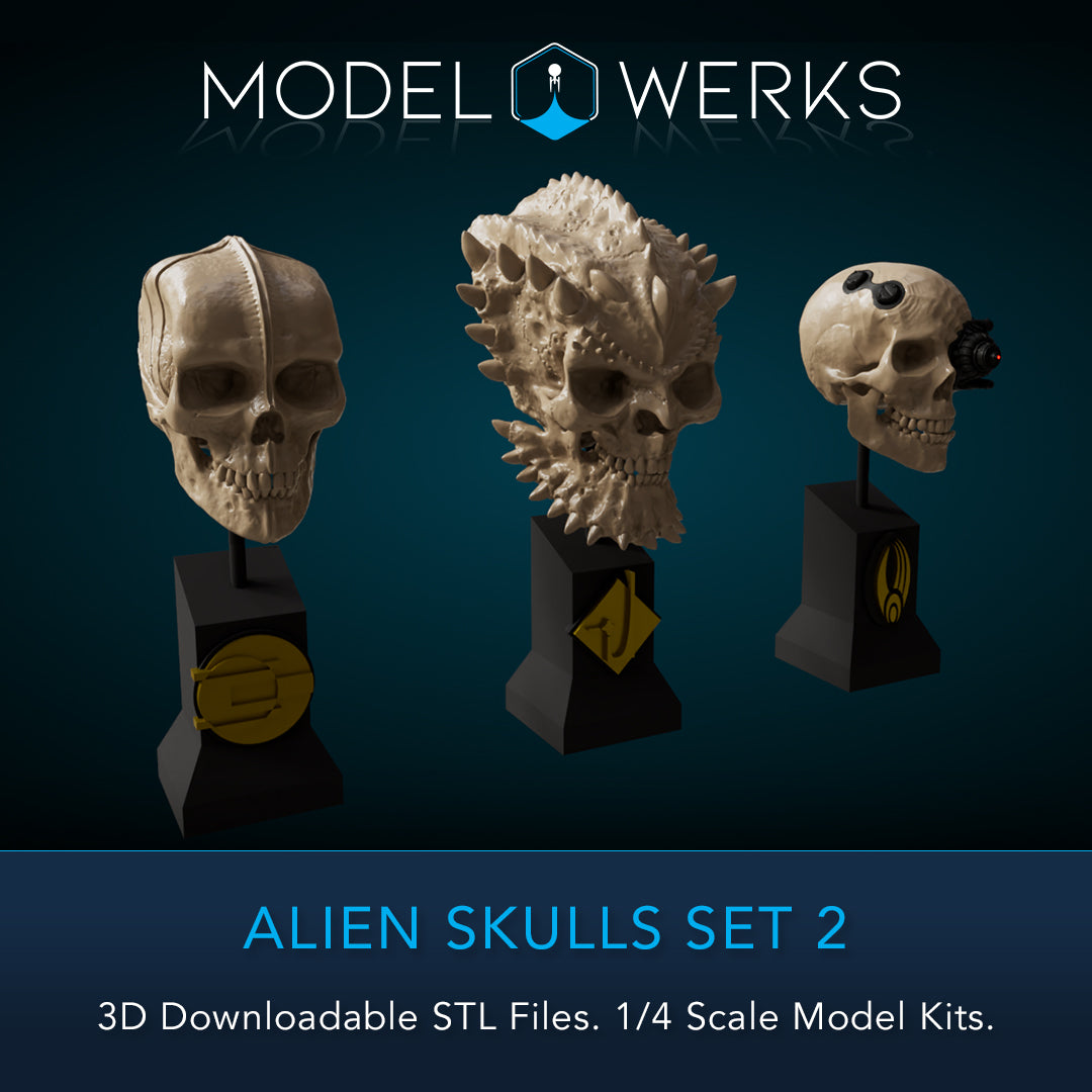 Alien Skulls Set 2 STL Download – modelwerkshop