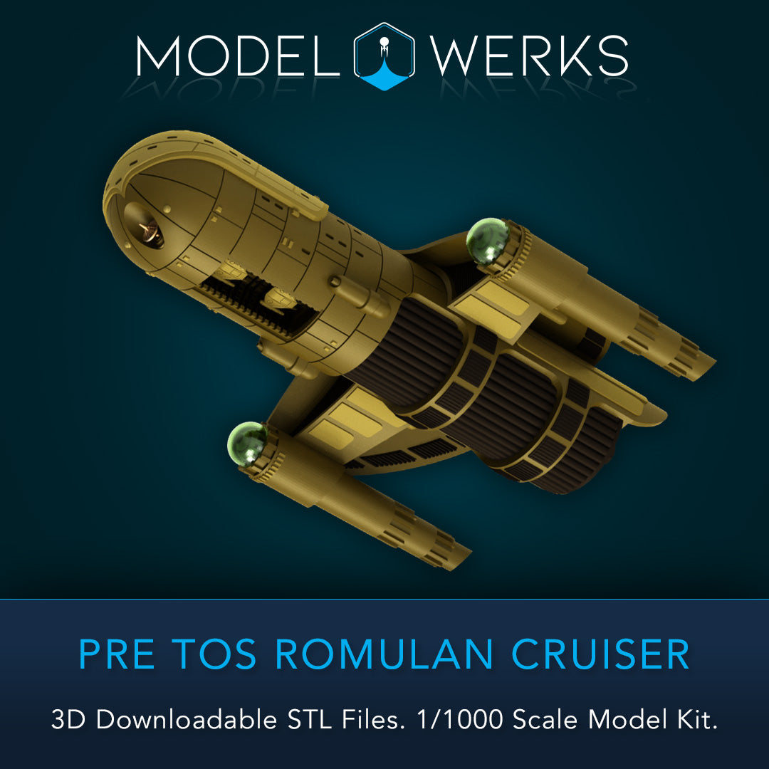 1/1000 PRE TOS Romulan Cruiser Kit STL File Download – modelwerkshop