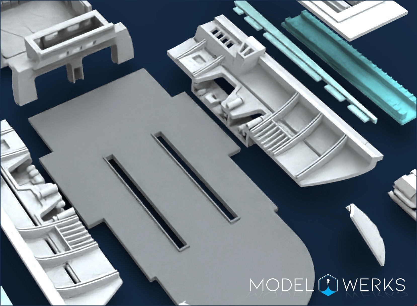 1:350 Scale Refit Enterprise 1701-A Shuttlebay Upgrade Kit STL File Do ...