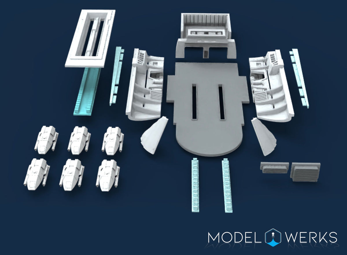 1:350 Scale Refit Enterprise 1701-A Shuttlebay Upgrade Kit STL File Do ...