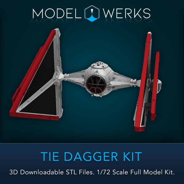 1/72 Scale Tie Dagger Full Kit STL File Download – modelwerkshop