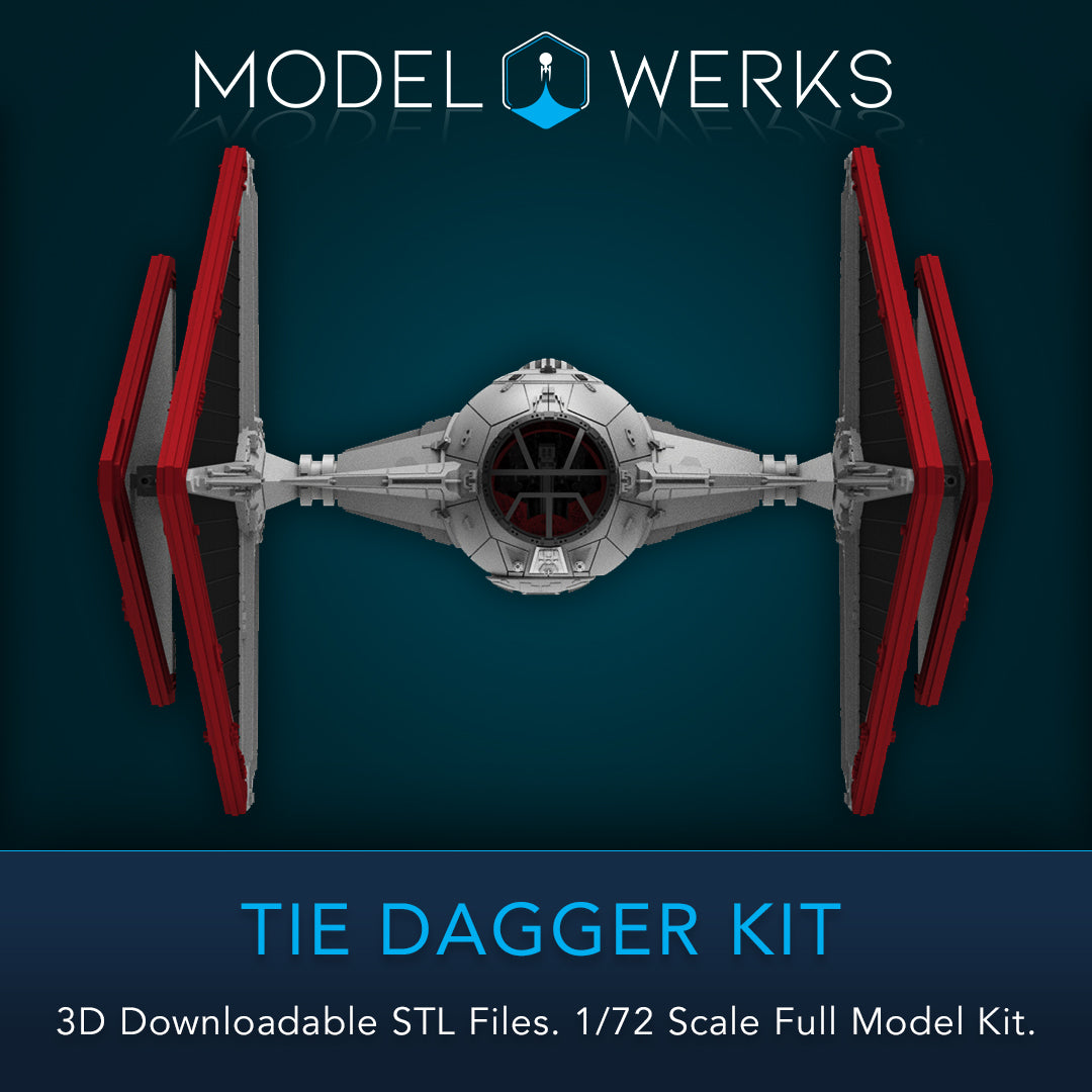 1/72 Scale Tie Dagger Full Kit STL File Download – modelwerkshop