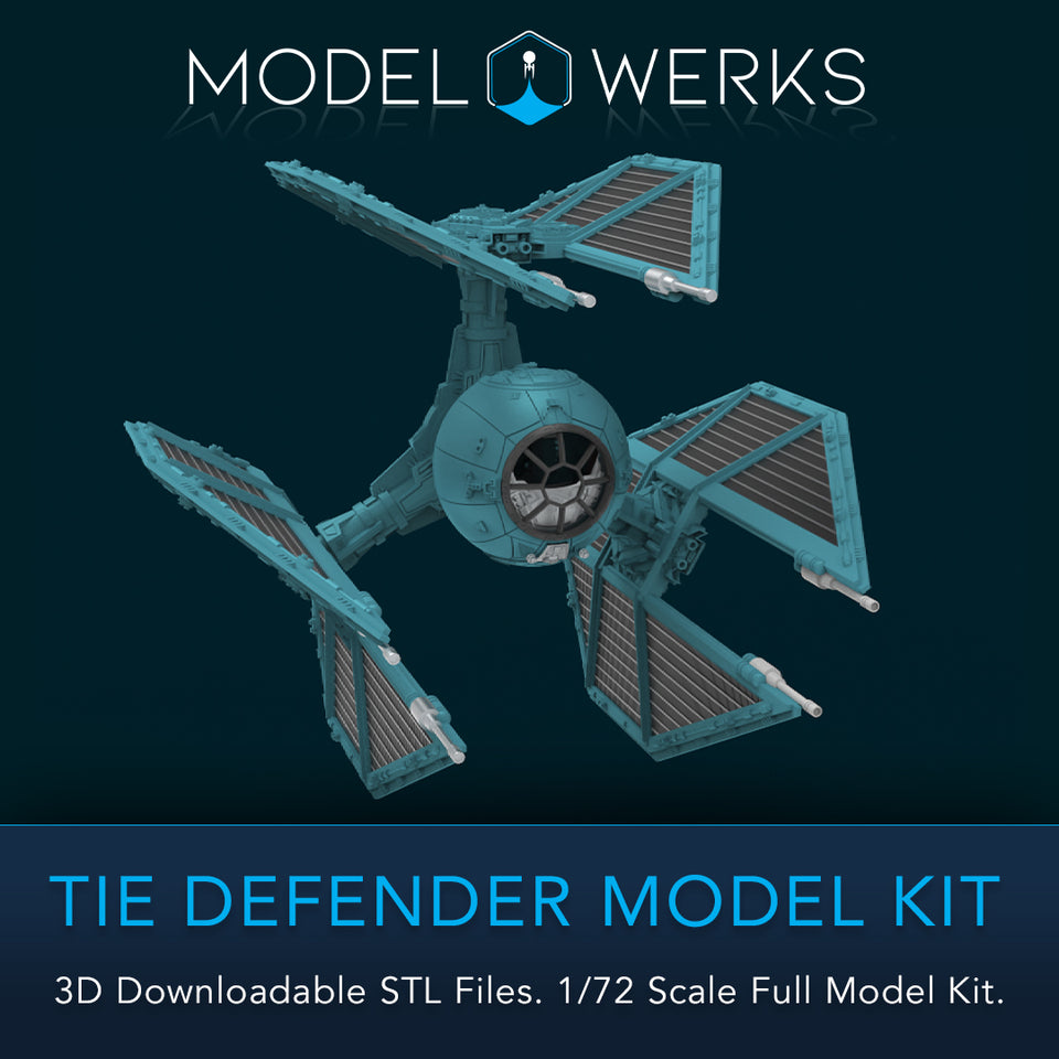 1/72 Scale Tie Defender Full Kit STL File Download – modelwerkshop