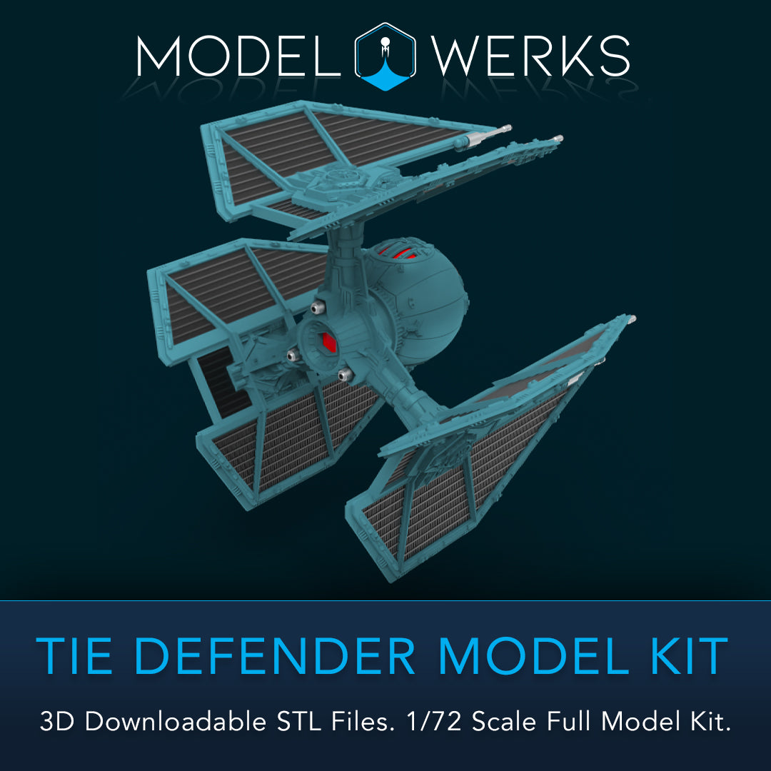 1/72 Scale Tie Defender Full Kit STL File Download – modelwerkshop