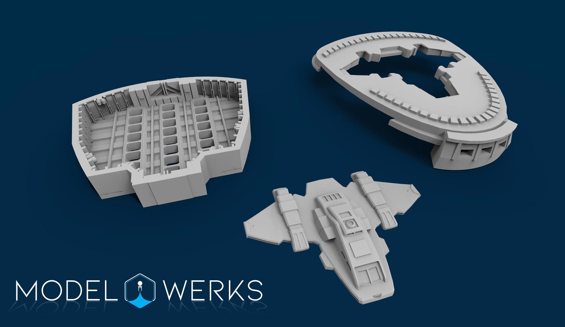 1:1000 Scale Voyager Aeroshuttle Bay STL File Download – modelwerkshop